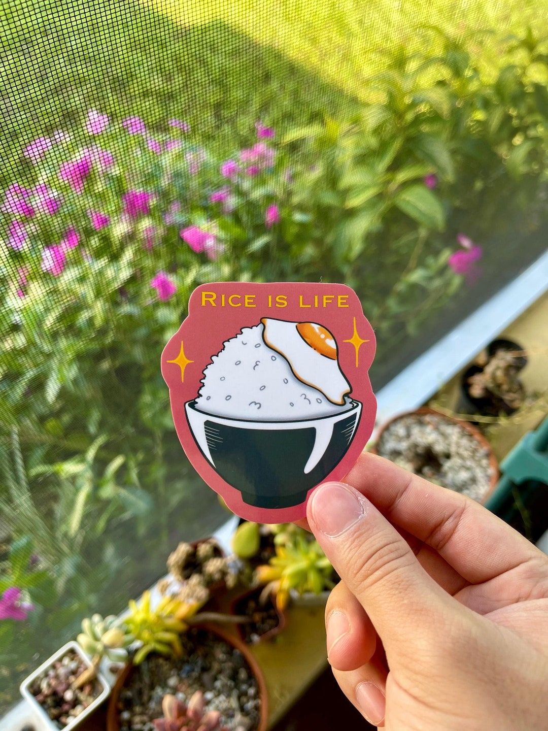 Rice is Life Sticker/ Asian Food Sticker / Vinyl Sticker / Rice Sticker ...