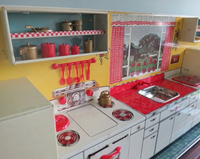 1950 Marx Modern Toy Kitchen Set, Complete With All Parts, Accessories ...