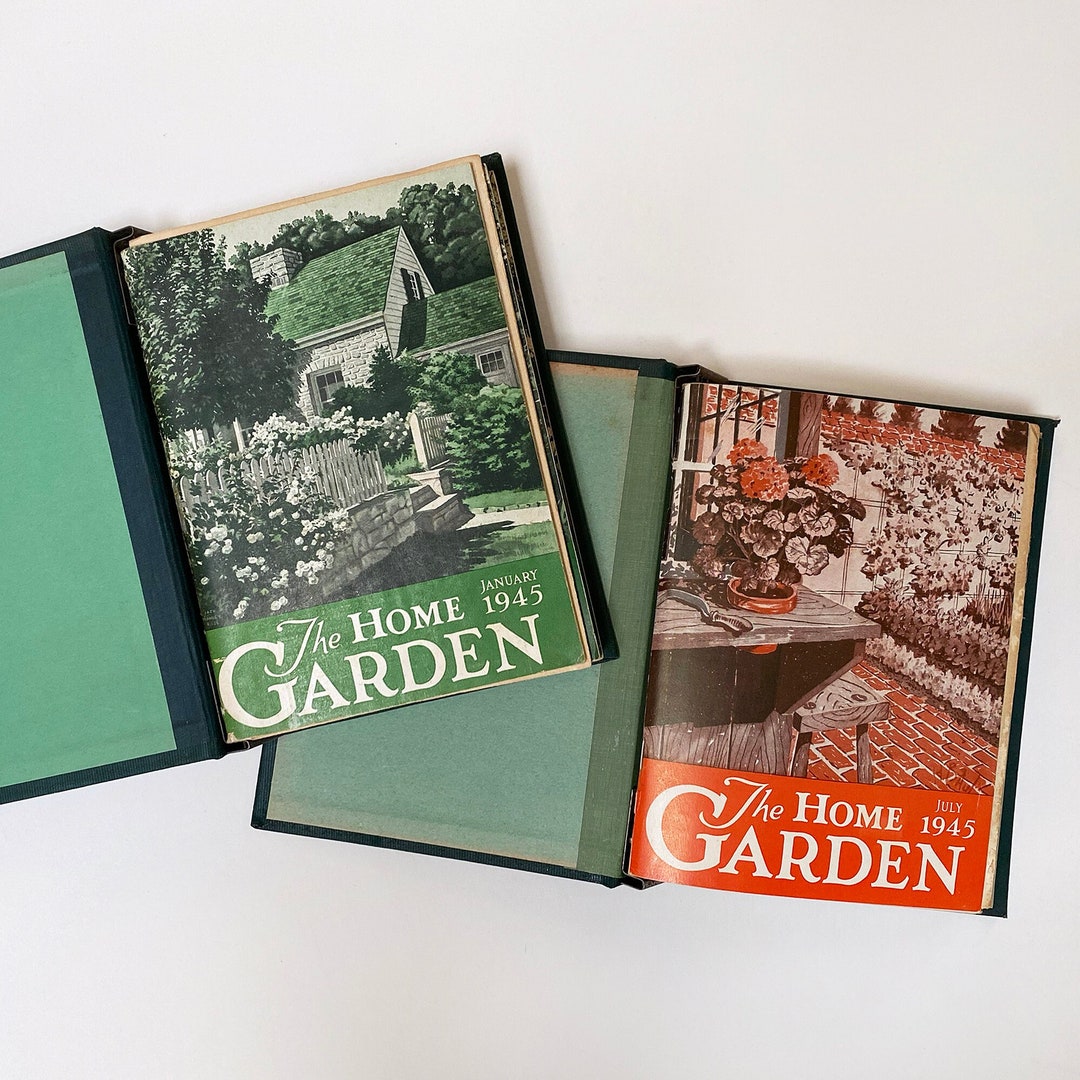 1945 the Home Garden, 12 Volume Magazine Set in Two Green Binders ...