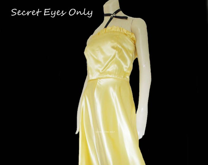 SPECIAL OFFER - 1950s Gold Satin Evening Gown / Hollywood Glamour ...