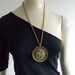Vintage 1960s Mid Century Mod Goldtone Pendant Necklace/large Modernist ...