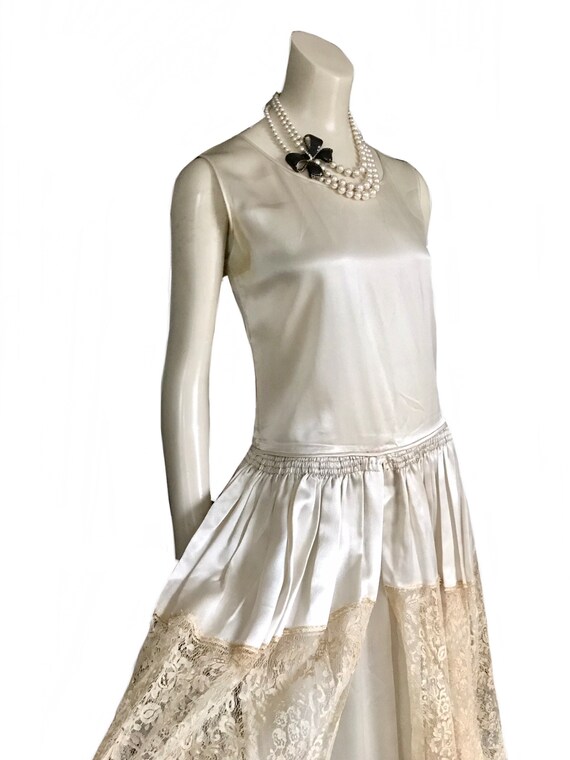 Authentic 1910 1920s flapper Art Deco ivory white sil… - Gem