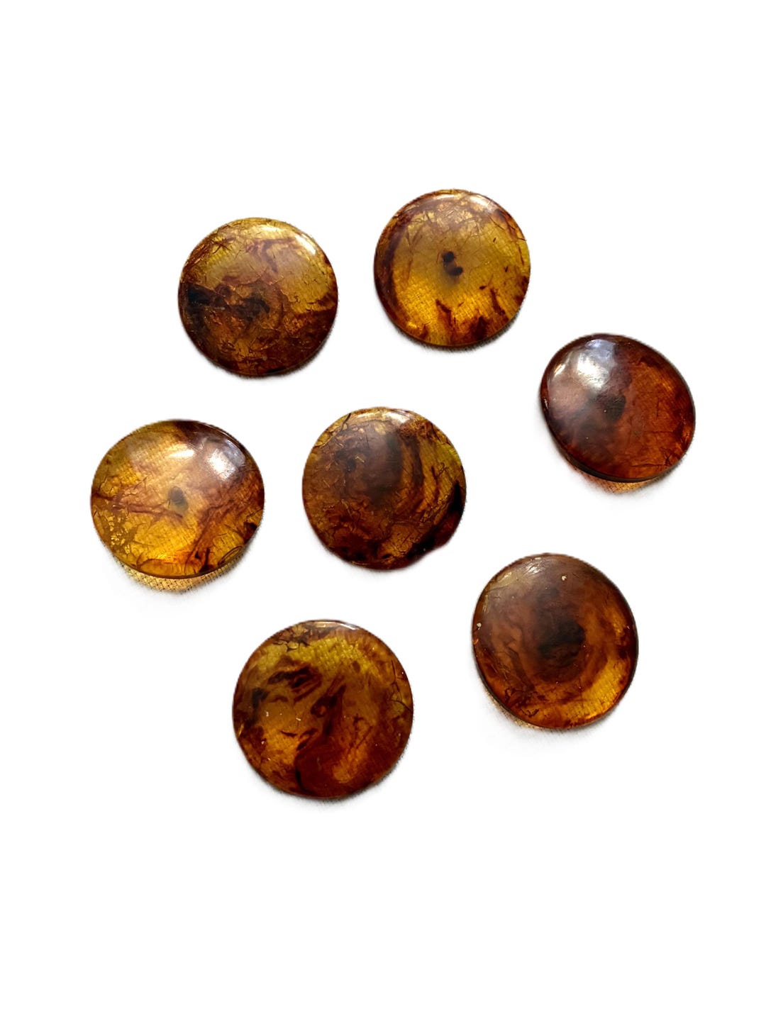 Vintage Amber Lucite Translucent Art Deco Buttons: 1940s 50s Sewing ...