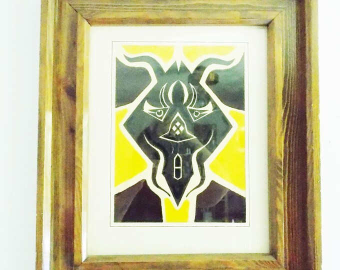 Signed Dutch 1930s Original Art Deco Mixed Media Painting/ 30s Devil ...