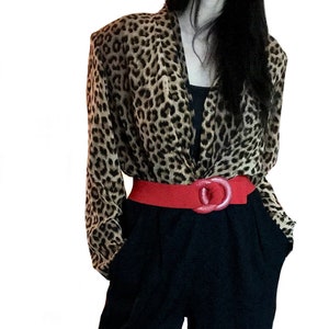 Vintage 1980s Leopard Print Jumpsuit / 80s Animal Print Top and Pants ...