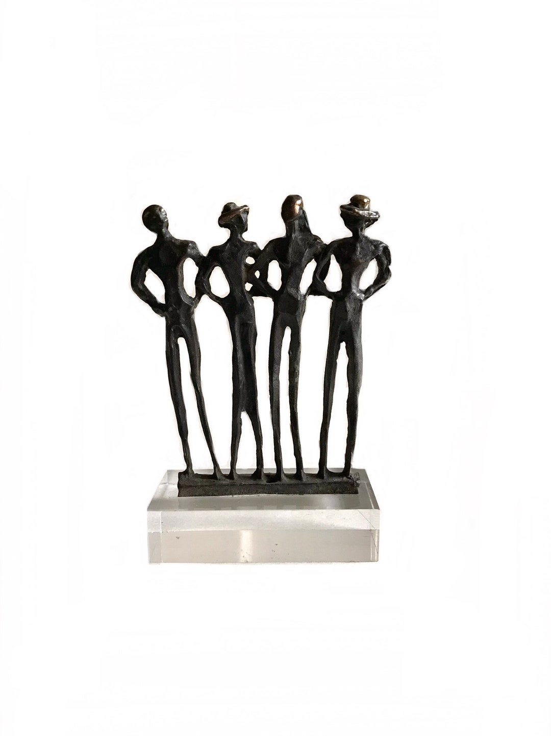 Dutch Modernist Bronze Lucite Art Sculpture / Modernist Statue Figurine ...