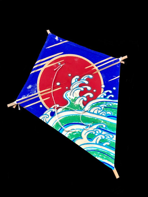 Vintage 1930s Art Deco Hand Painted Small Japanese Kite Flying | Etsy