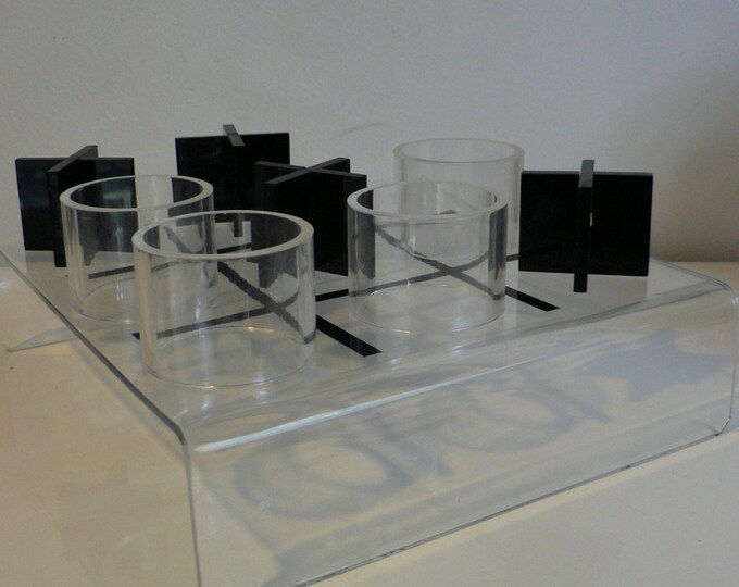 Tic Tac Toe Lucite Game/ Acrylic Optical/op Art Game/mid Century Lucite ...