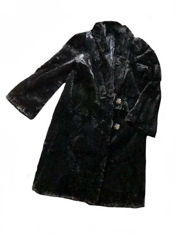 1920s black fur coat/ Art Deco Flapper coat/ 20s wint… - Gem