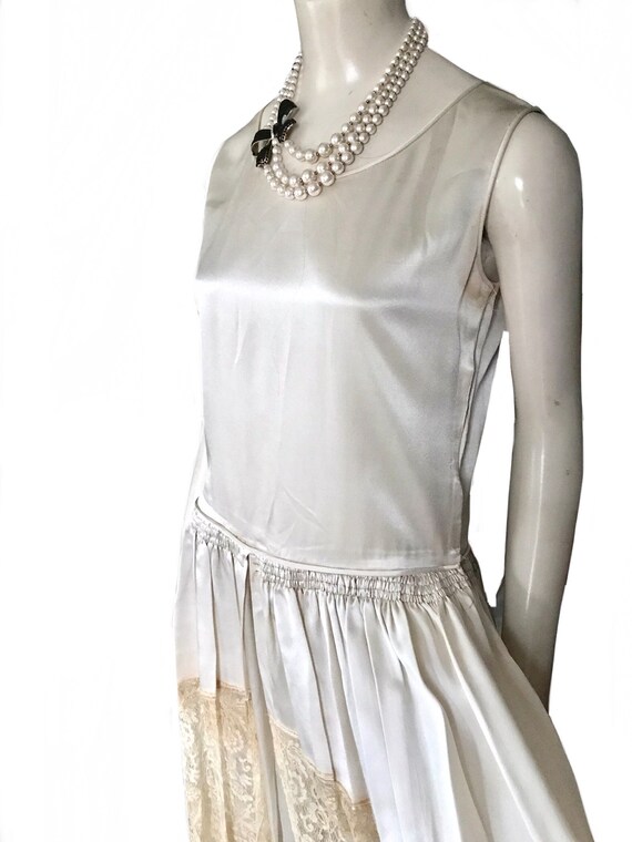 Authentic 1910 1920s flapper Art Deco ivory white sil… - Gem