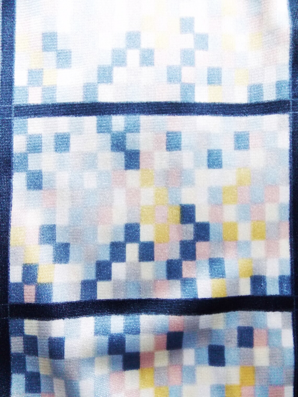 1970s Blue Grid Print Blouse/ 70s Color Block Retro Shirt/ 70s - Etsy