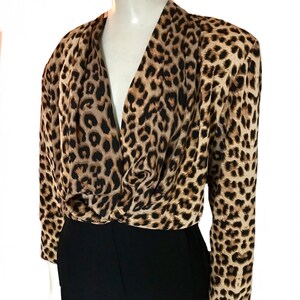 Vintage 1980s Leopard Print Jumpsuit / 80s Animal Print Top and Pants ...