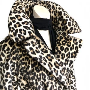 Vintage 1950s Faux Leopard Fur Coat/ Animal Print Pea Coat / Rockabilly ...