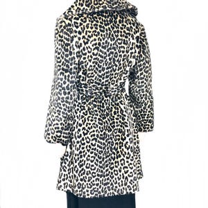 Vintage 1950s Faux Leopard Fur Coat/ Animal Print Pea Coat / Rockabilly ...