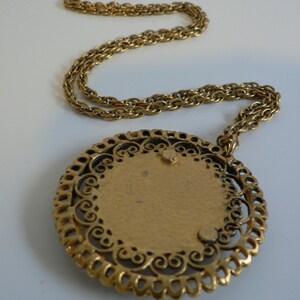 Vintage 1960s Mid Century Mod Goldtone Pendant Necklace/large Modernist ...