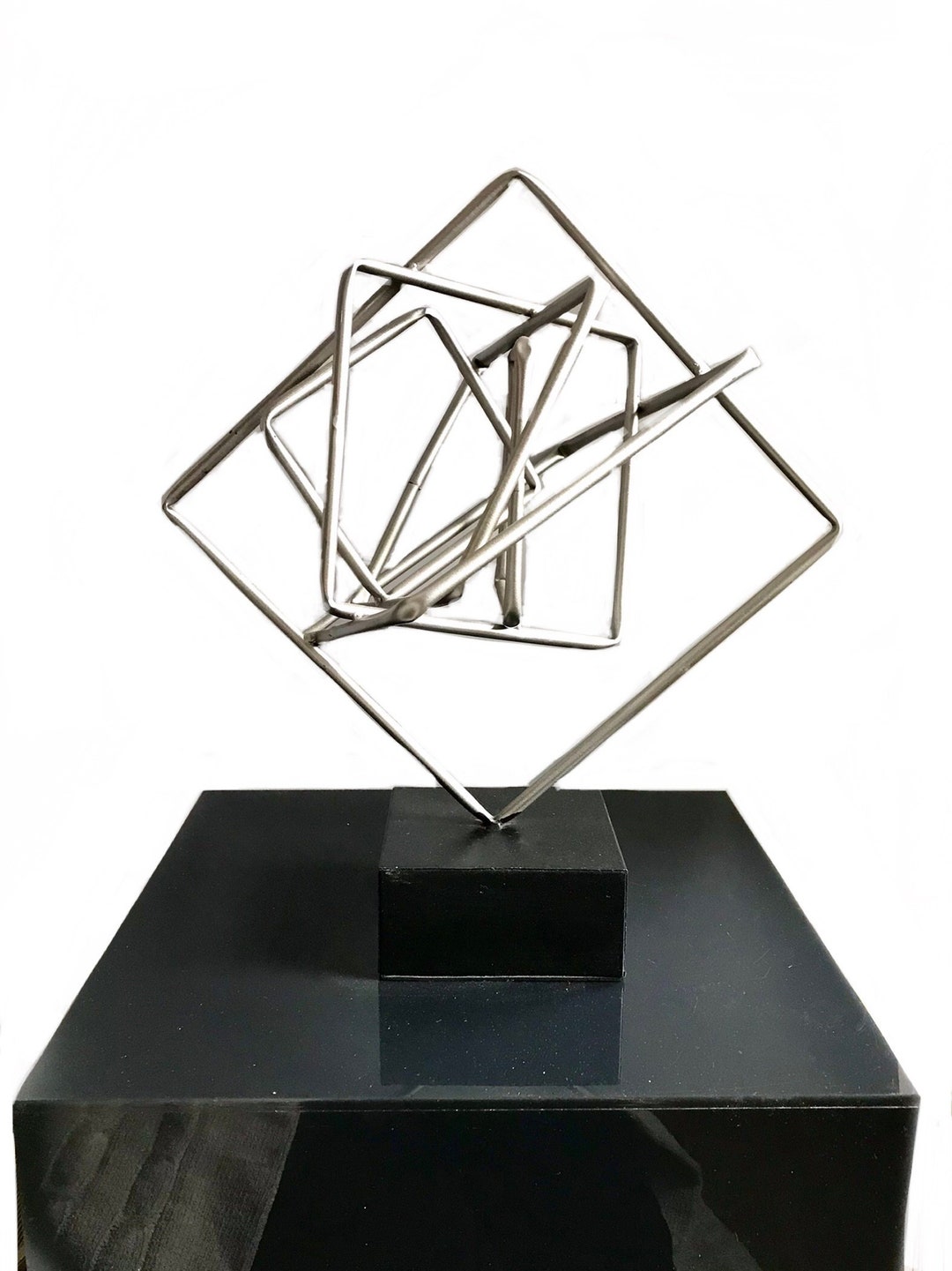 Contemporary Modernist Geometric Metal Sculpture / - Etsy