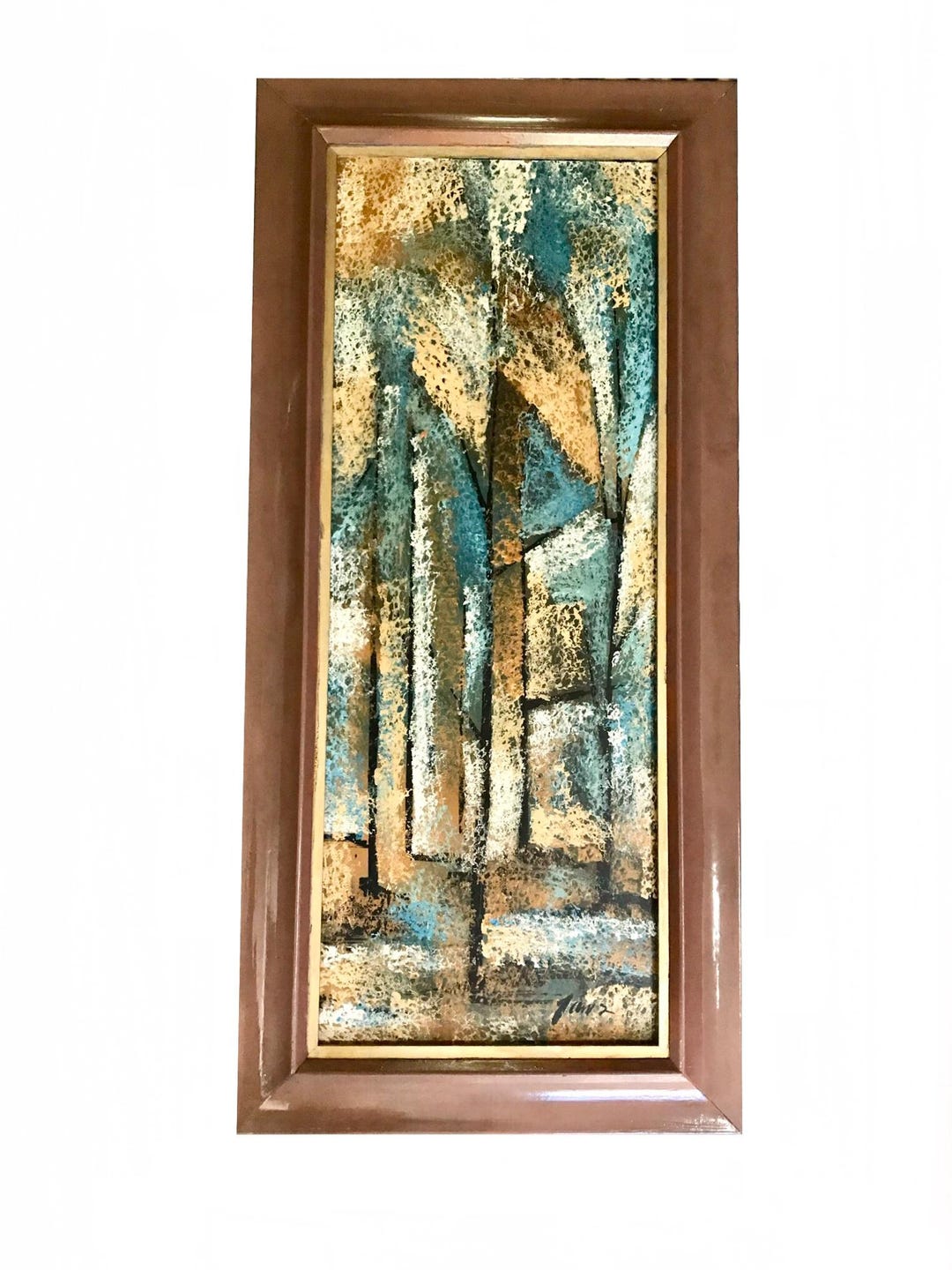 Original Signed 1950s Mid Century Abstract Expressionist Painting / 50s ...