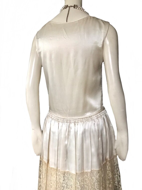 Authentic 1910 1920s flapper Art Deco ivory white sil… - Gem