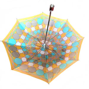 Vintage 1960s MCM Mod Multi Colored Abstract Geometric Parasol Umbrella ...