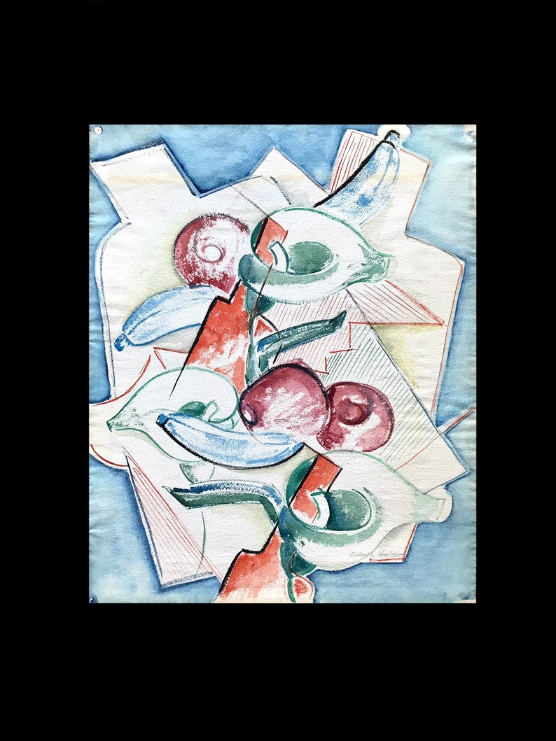 Signed Mid Century Fine Art Still Life Drawing / Vintage 1950s Large ...