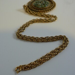 Vintage 1960s Mid Century Mod Goldtone Pendant Necklace/large Modernist ...