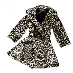 Vintage 1950s Faux Leopard Fur Coat/ Animal Print Pea Coat / Rockabilly ...