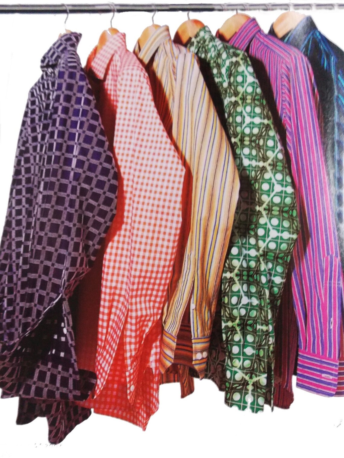 1970s Blue Grid Print Blouse/ 70s Color Block Retro Shirt/ 70s - Etsy