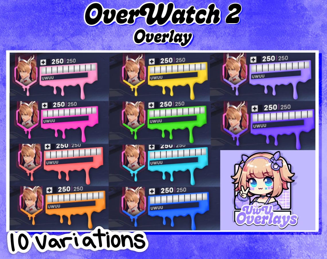 Overwatch Overlay (10 Colors) | Health Bar HUD Overwatch Overlay | Twitch Overlay | Stream ...