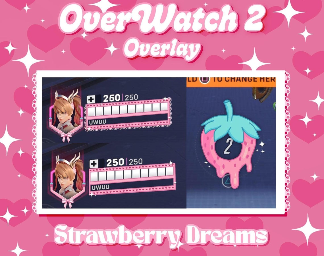 Strawberry Dreams | Health Bar HUD | Overwatch Overlay | Twitch Overlay ...