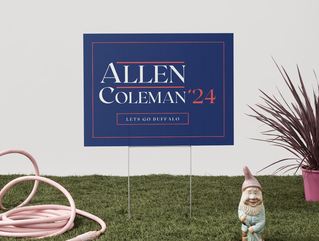 Buffalo Bills Yard Sign, Allen X Coleman 2024 Yard Sign, Josh Allen and ...
