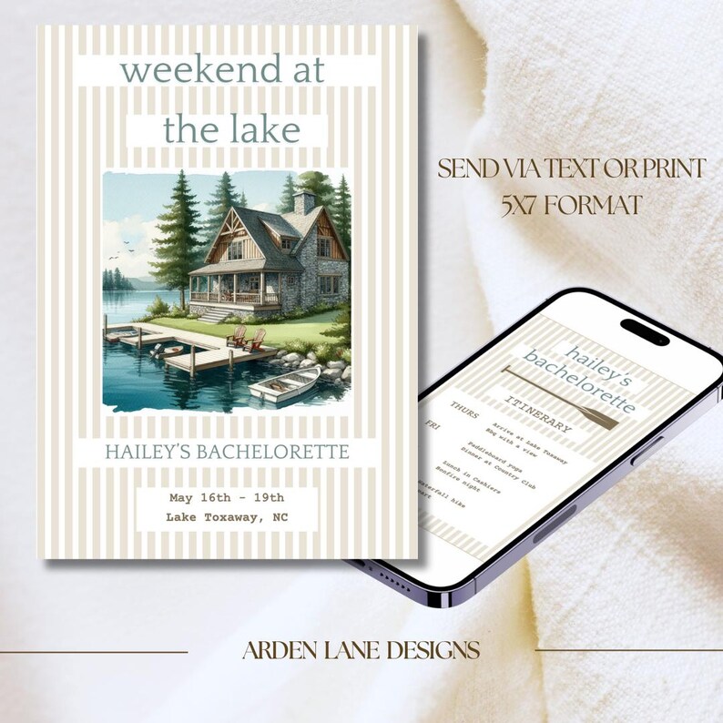 Weekend at the Lake Invitation & Itinerary - Customize Template for ...