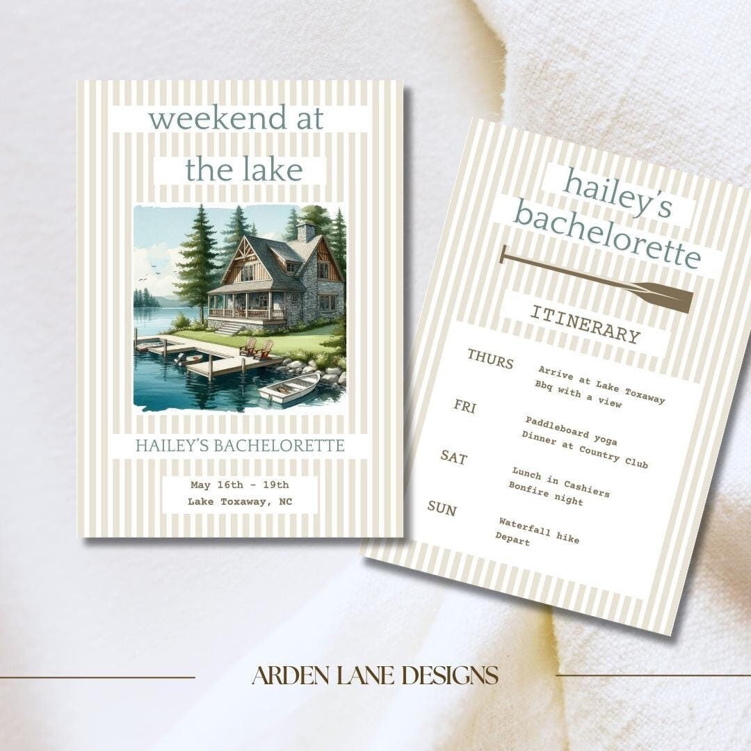 Weekend at the Lake Invitation & Itinerary - Customize Template for ...