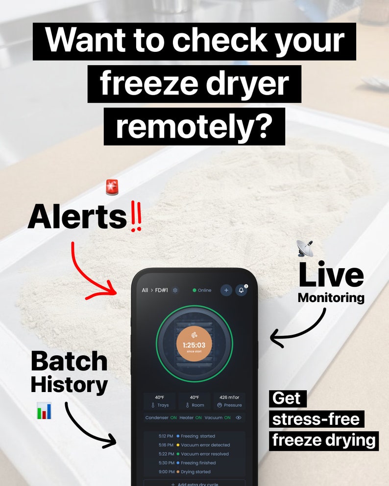 Harvest Right Freeze Dryer Monitor With Smartphone App - Real-time ...