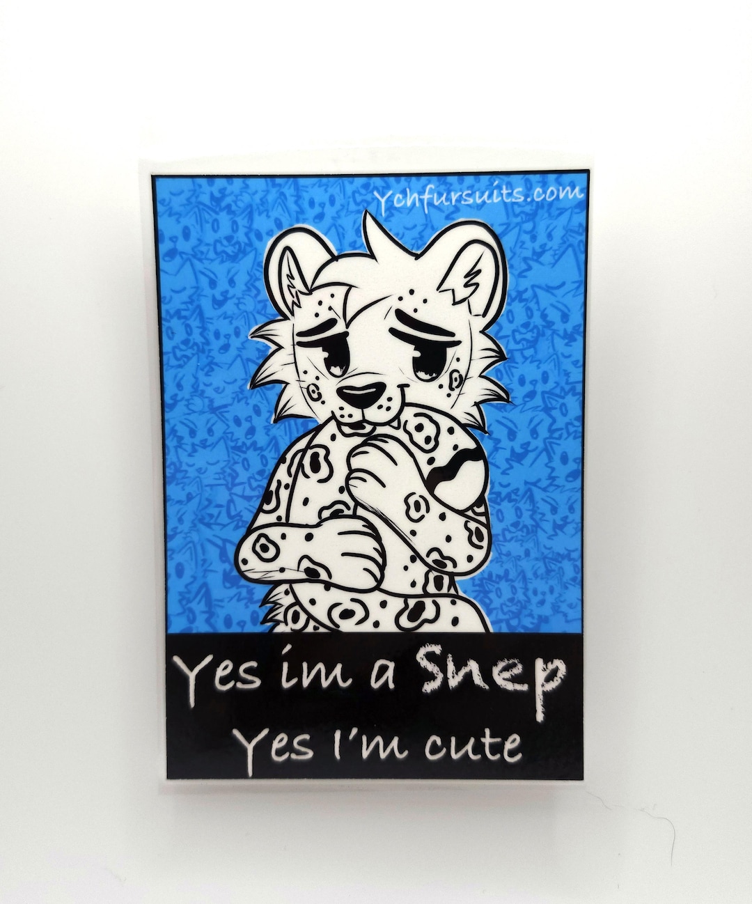 Snow Leopard Fursona Badge Yes Im a Snep Yes Im Cute Badge Furry Badge ...