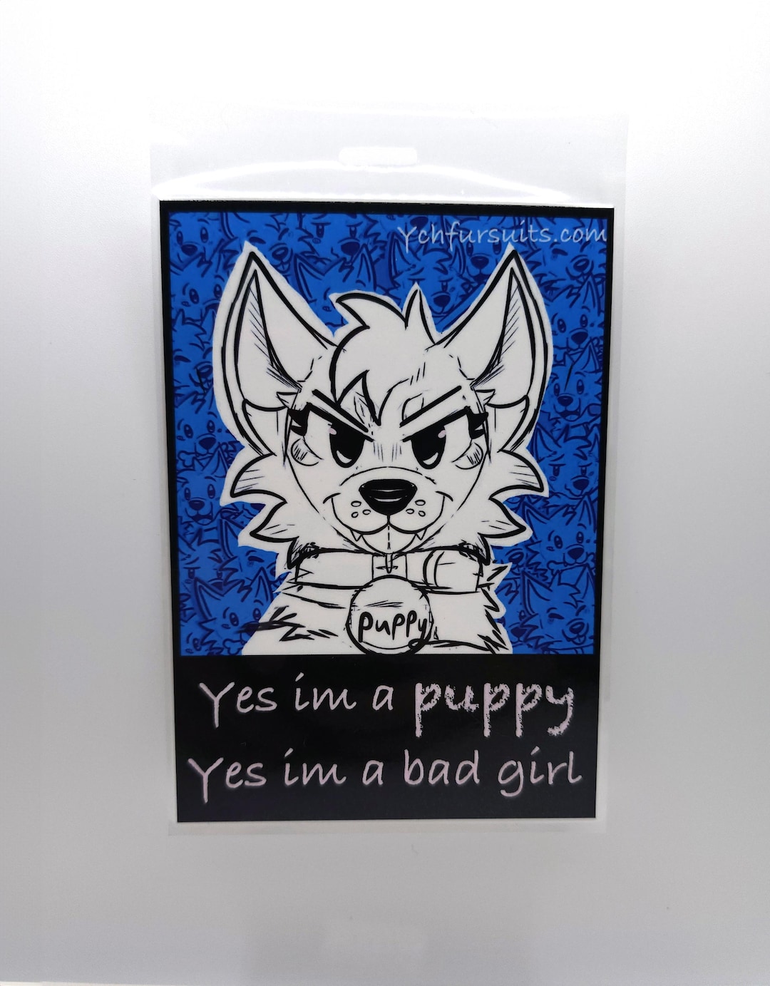 Yes I Am Puppy Yes I'm a BAD Girl Furry Badge Fursona Badge Puppy Badge ...