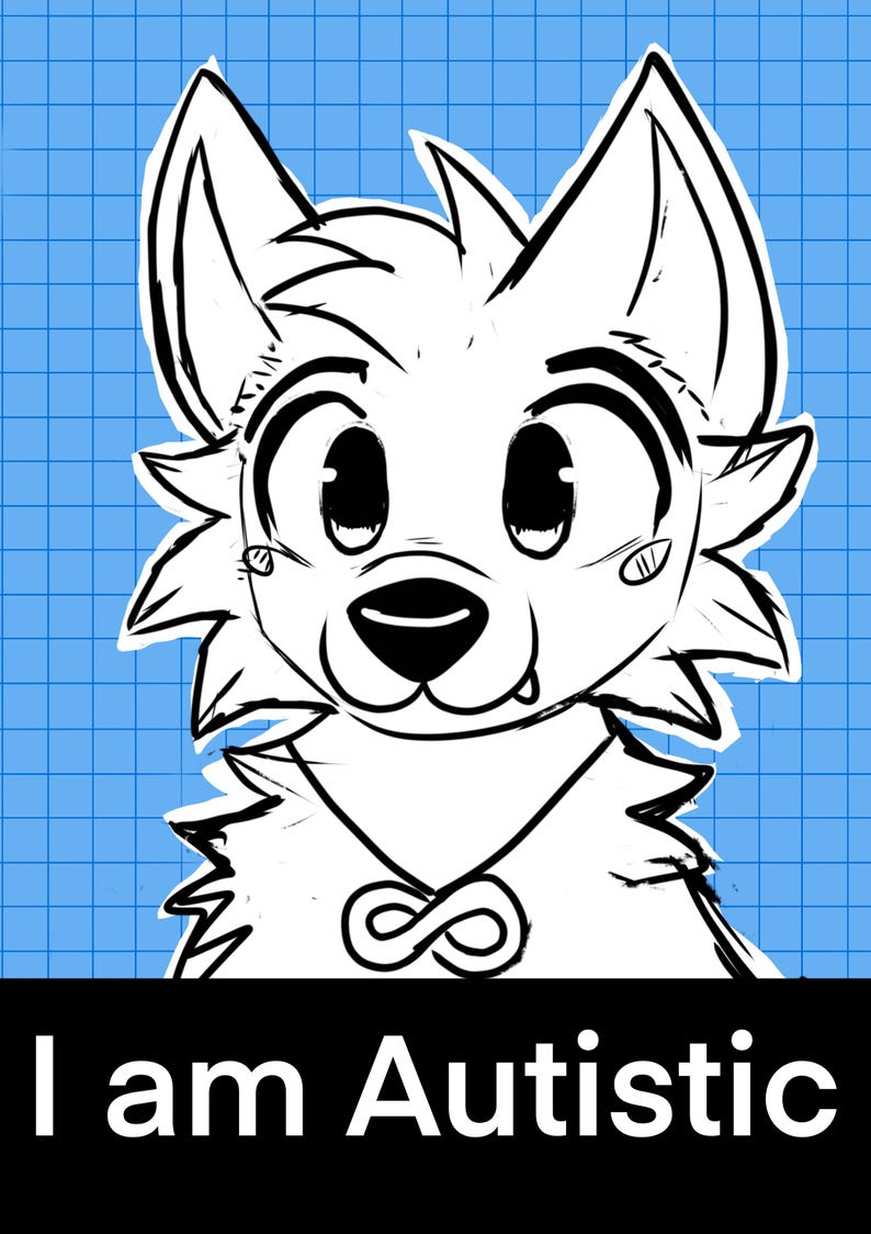 I Am Autistic Furry Badge Furry Fandom Convention Badge Autistic Badge ...