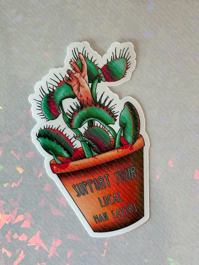 Venus Fly Trap Sticker | Funny Horror Sticker | Large Water Resistant - Etsy