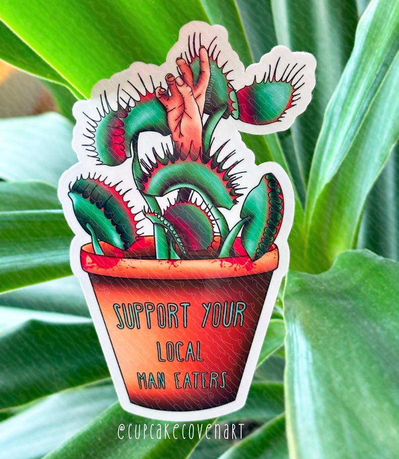 Venus Fly Trap Sticker | Funny Horror Sticker | Large Water Resistant - Etsy