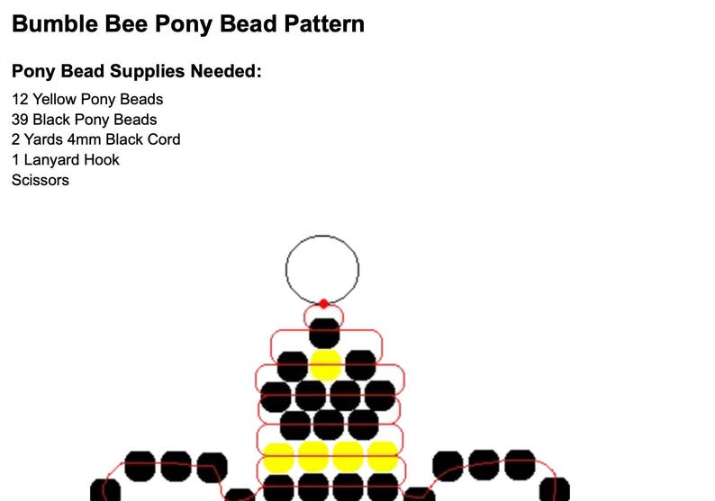 Pony Bead Animal Patterns: Bumble Bee, Gecko, Lady Bug, Spider (PDF ...