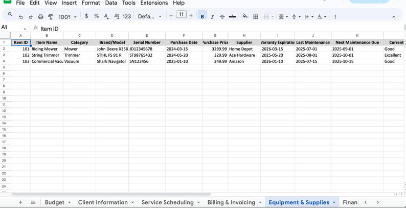 Service Business: Spreadsheets Templates Bundle Budget Job Scheduler ...