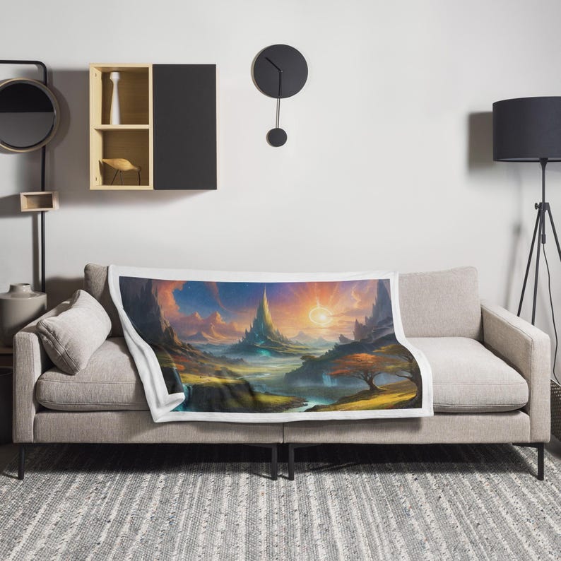 Middle Earth Blanket Throws Hobbitcore Gifts Original Tolkien Art ...