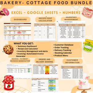 Bakery Template Bundle | Invoice Generator | Inventory Tracker | Excel ...