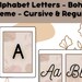 Boho Alphabet Letters Set, Cursive and Regular, Neutral Colors for ...