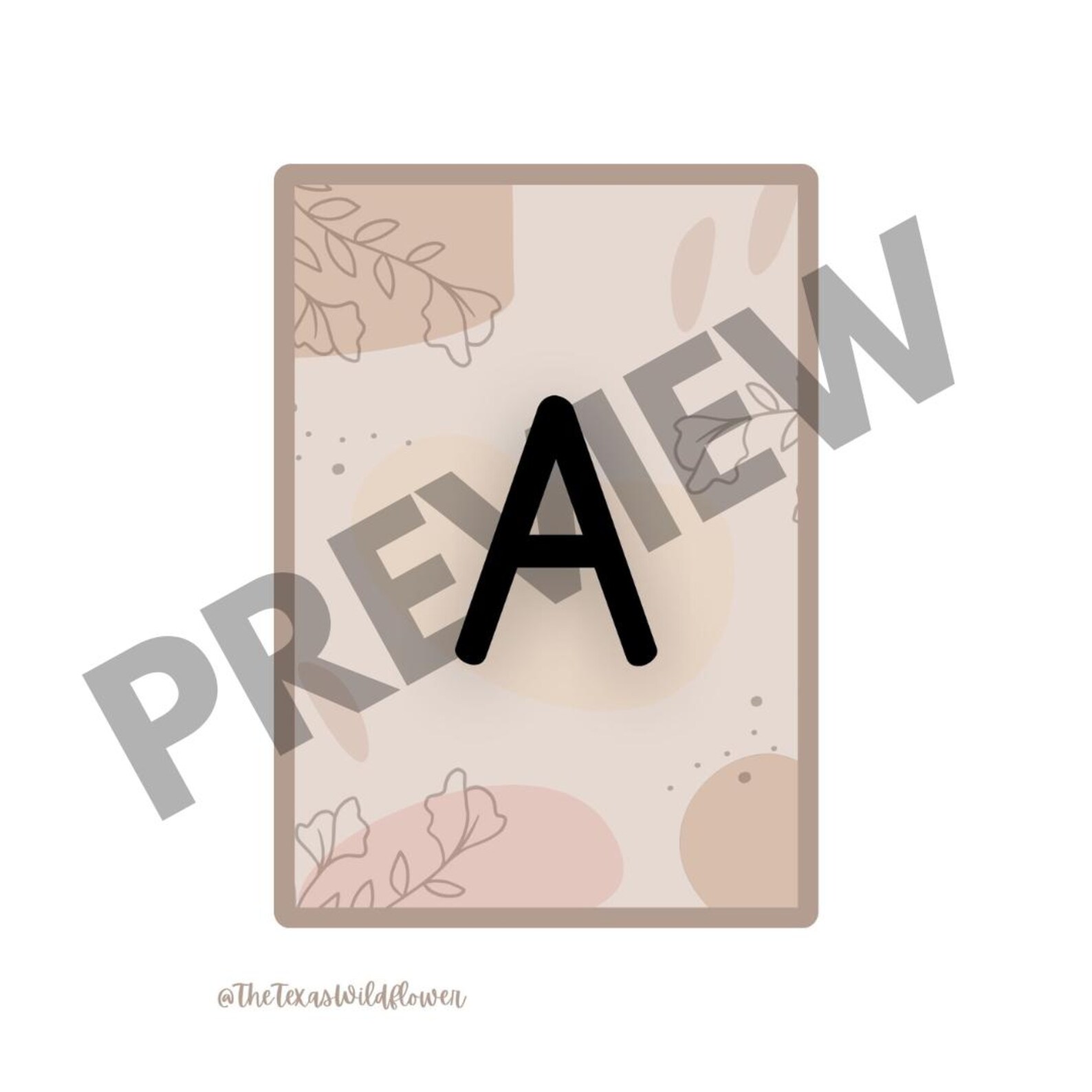 Boho Alphabet Letters Set, Cursive and Regular, Neutral Colors for ...