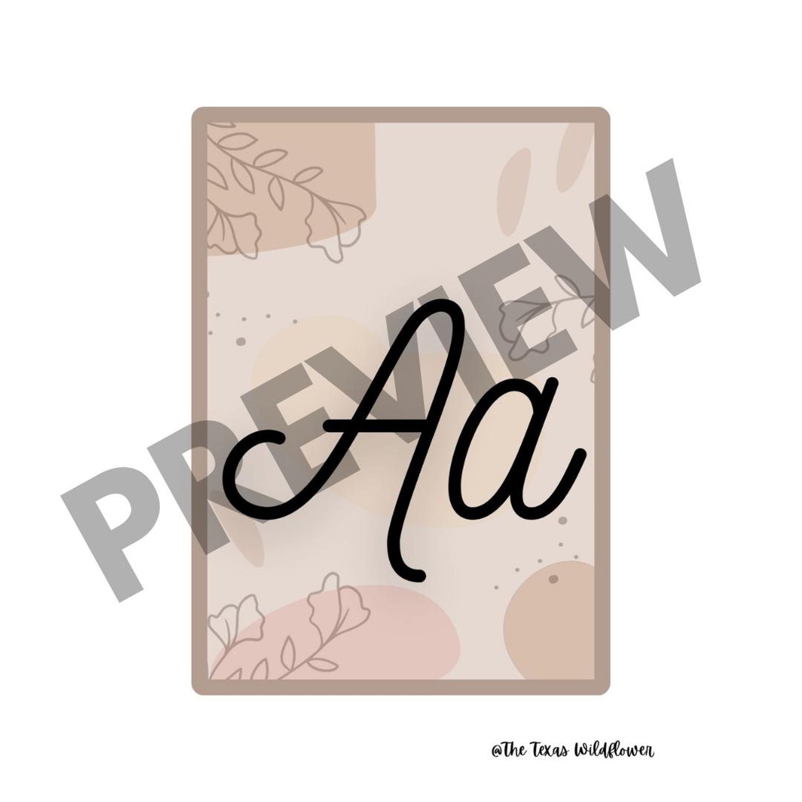 Boho Alphabet Letters Set, Cursive and Regular, Neutral Colors for ...