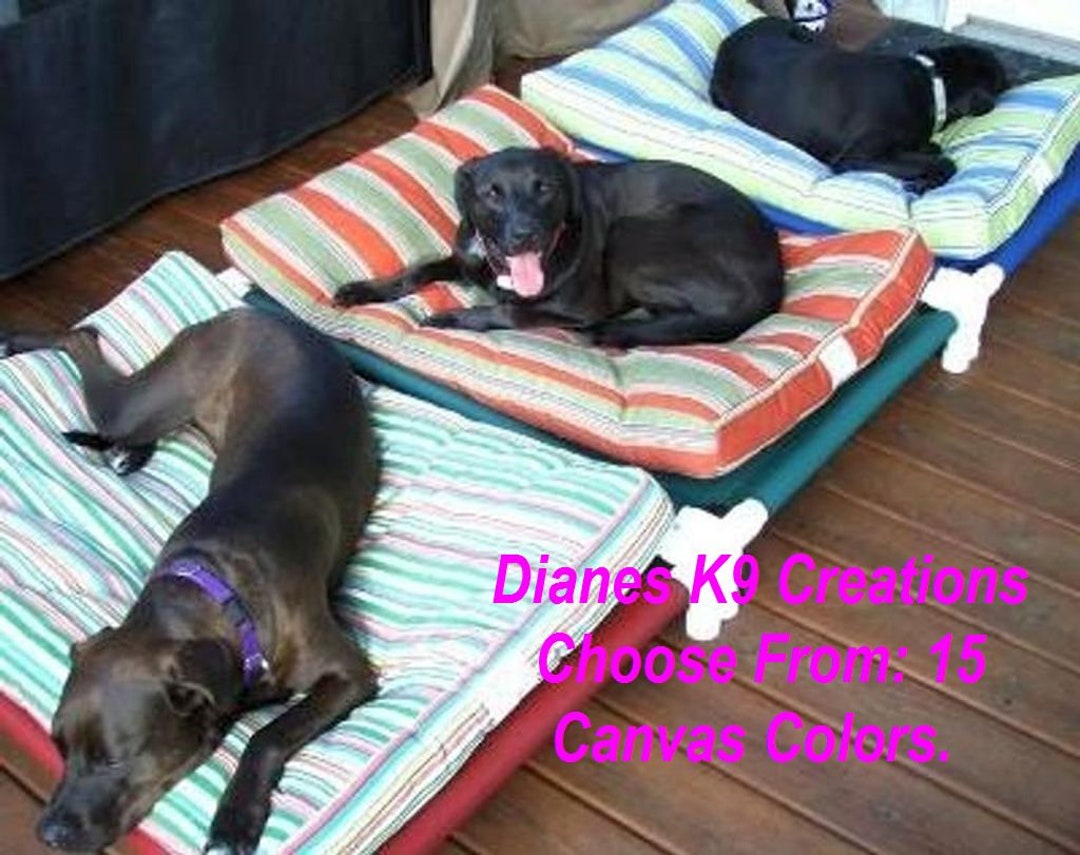 Raised Portable Dog Cot Outside, Inside Pet Beds 6 Sizes, in 15 Colors ...