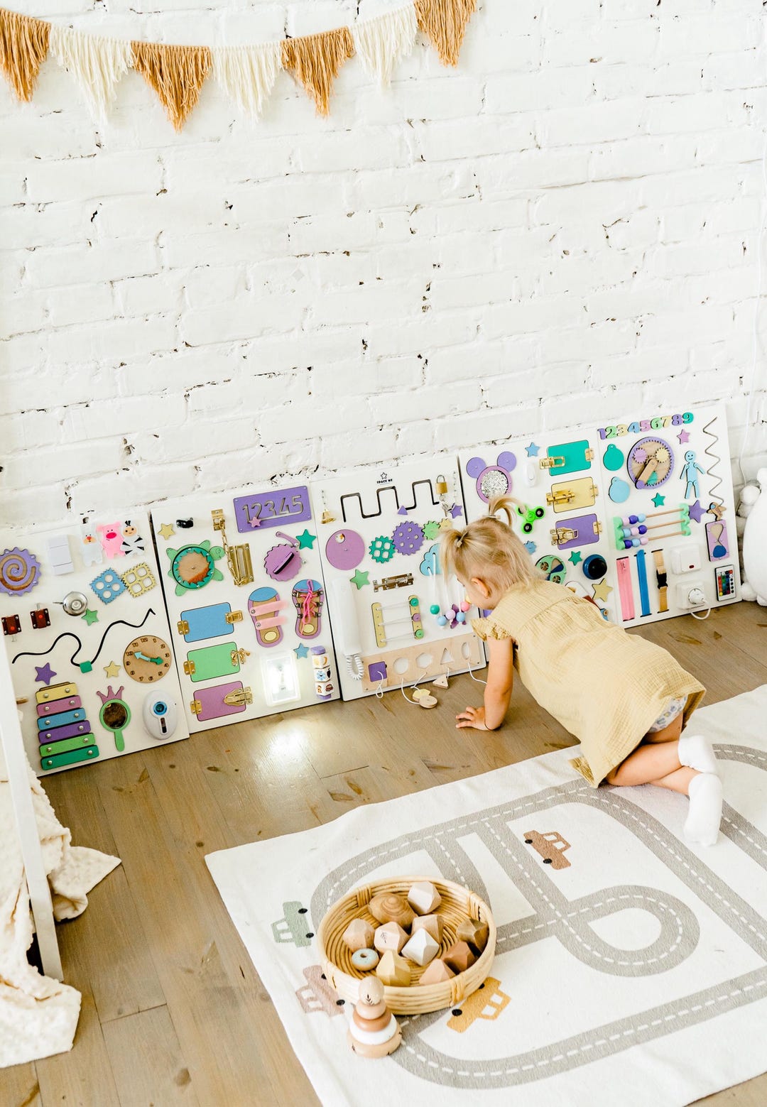 Big Montessori Busy Board, Interactive Activity Board for Playgrounds ...