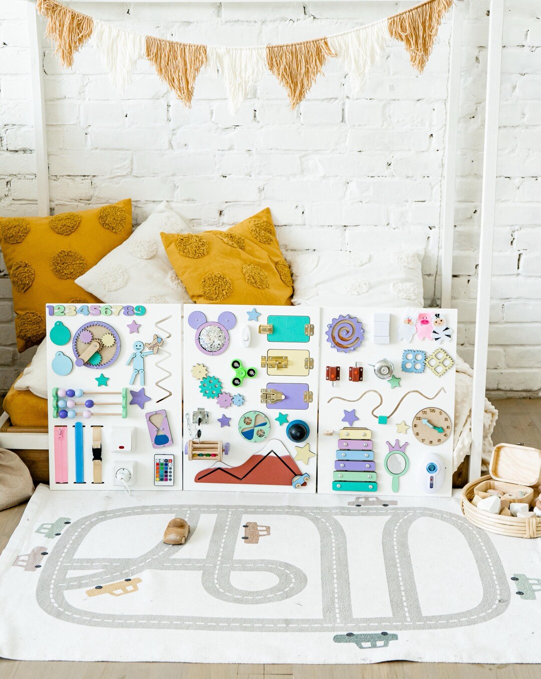 Montessori Busy Board, Activity Board for Kids, Extra Large Busy Board ...