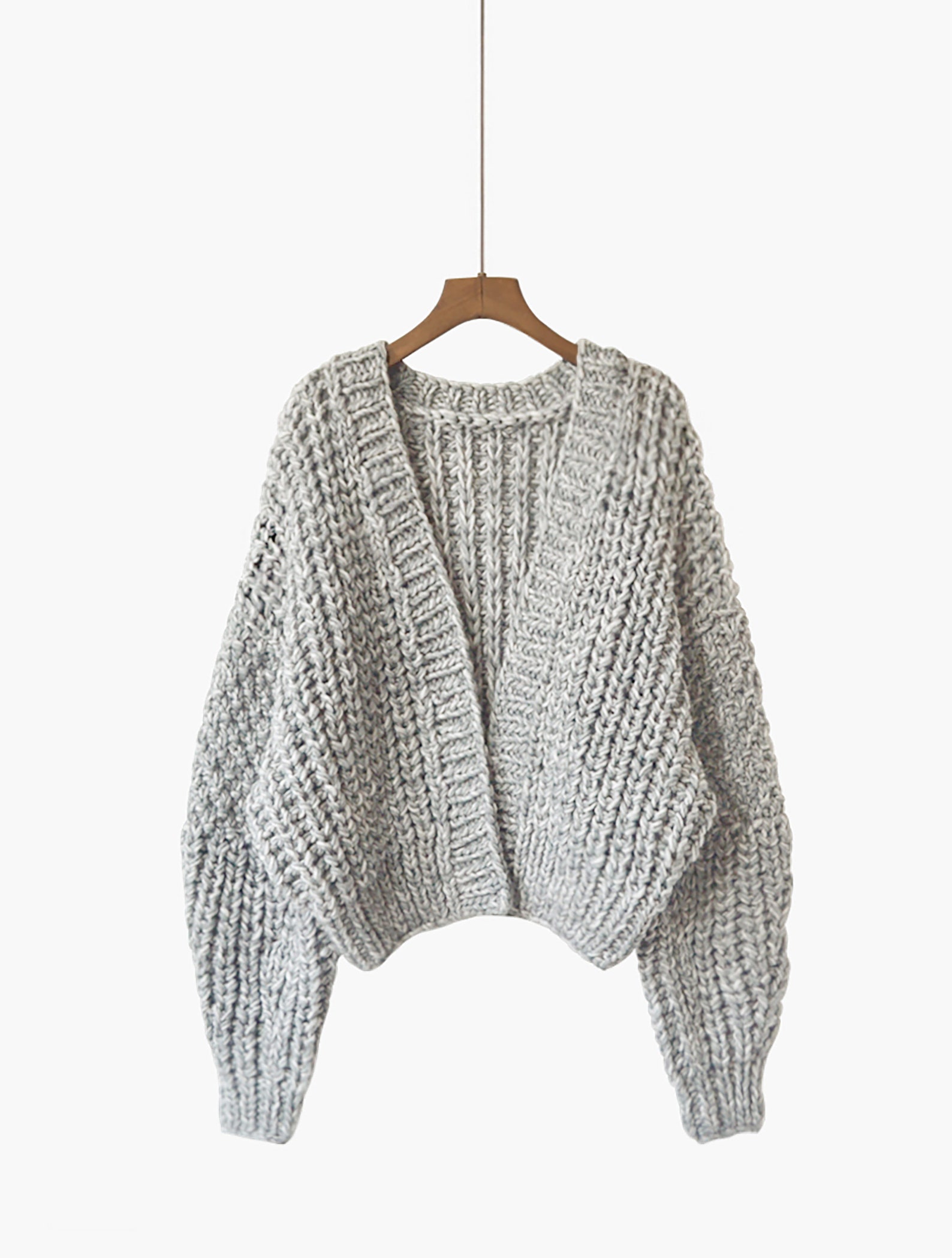 Hand Knit Woman Cardigan Sweater Short Cardigan Grey - Etsy