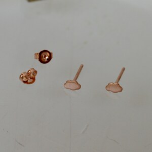 5mm Solid Rose Gold Cloud Stud Earrings Tiny Cloud Earrings - Etsy